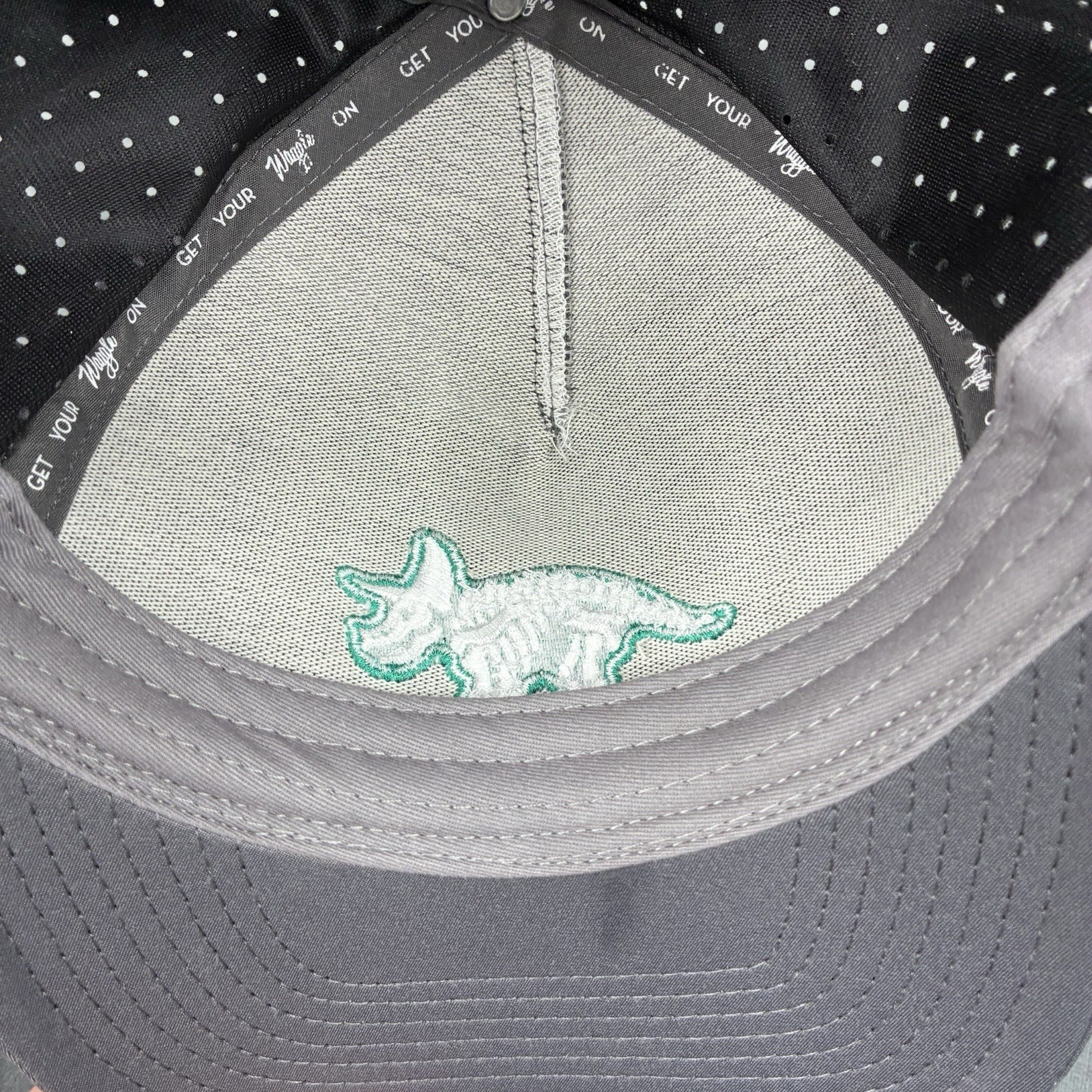 Waggle Golf Triceraputts Hat Men’s Gray Snapback Cap Dinosaur Logo ...