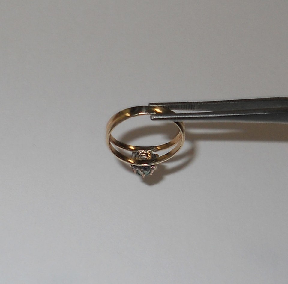 Vintage Solid 10K Yellow Gold Ring Natural Emerald Size 7.25 not Scrap ...