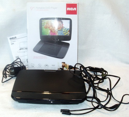 RCA 9" PORTABLE DVD PLAYER AVC MULTIMEDIA w/ SWIVEL SCREEN Box &Charger ...