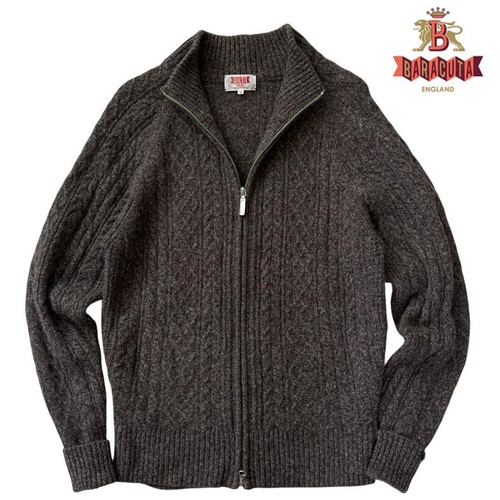 BARACUTA Cable Knit Drivers Wool Cardigan Size M Japan Casual | eBay
