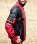 Deadpool Synthetic Leather Jacket Red and Black Handmade Red Leather ...