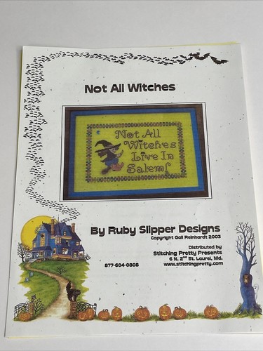 Ruby Slipper Designs Not All Witches Cross Stitch Pattern | eBay