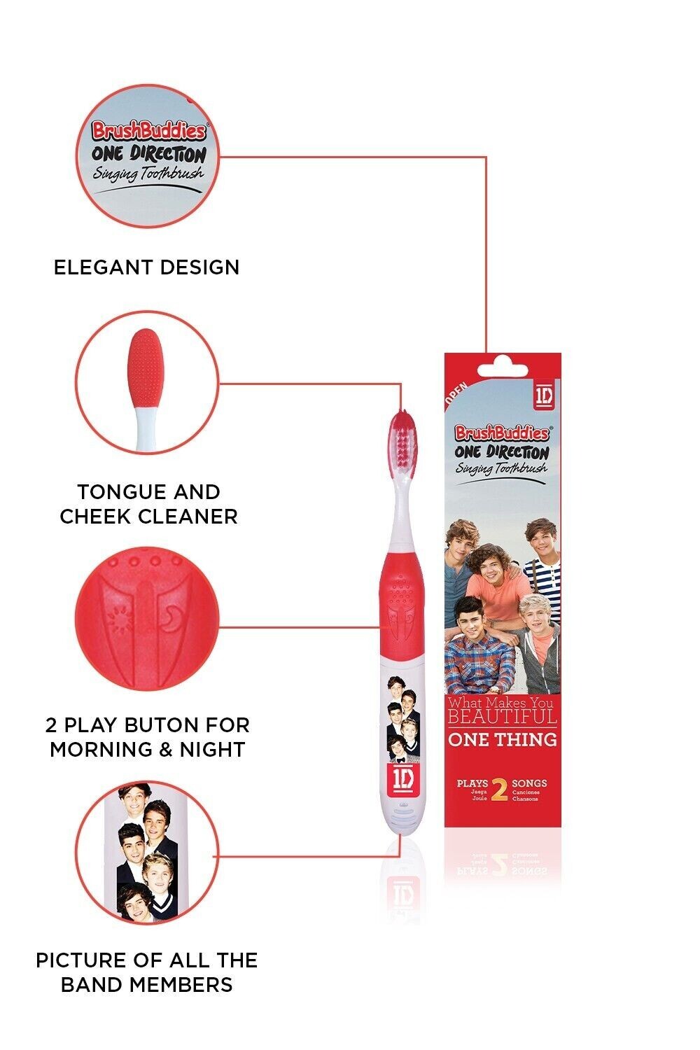 Brush Buddies One Direction Singing ToothBrush (What Makes You ...