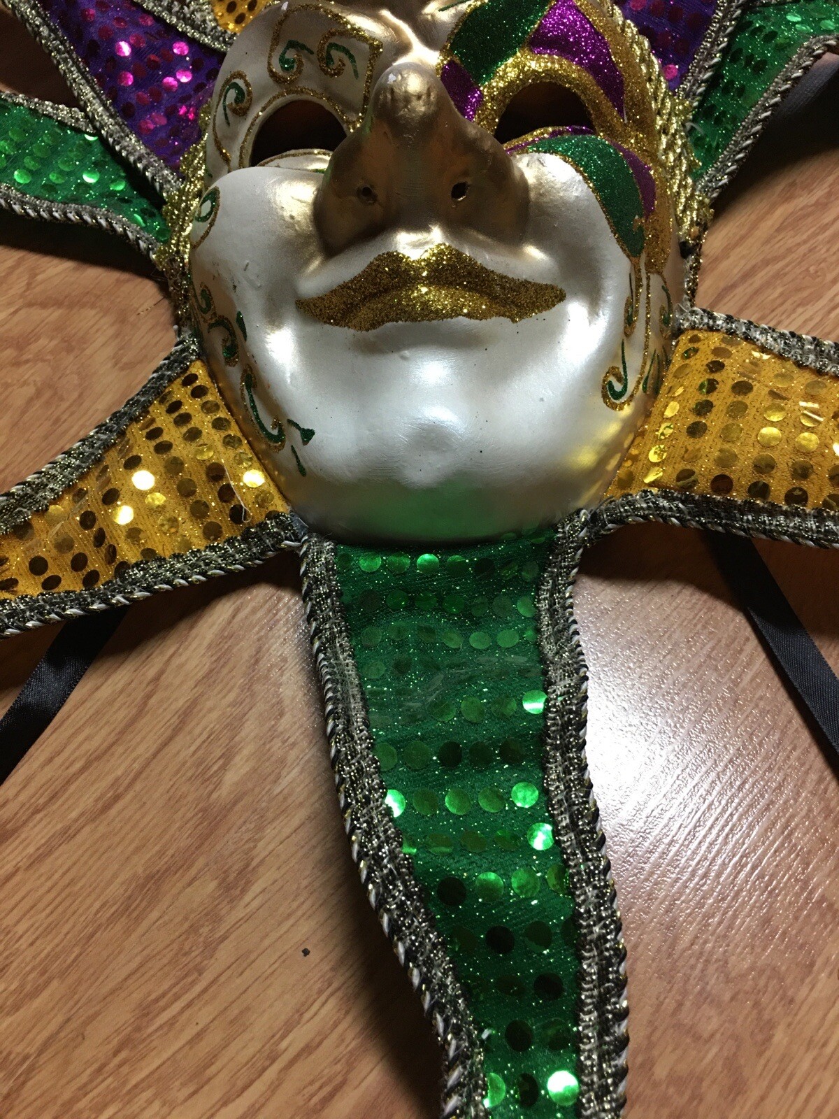 Medieval Jester Joker Masquerade Party Mask w/ Bells … - Gem