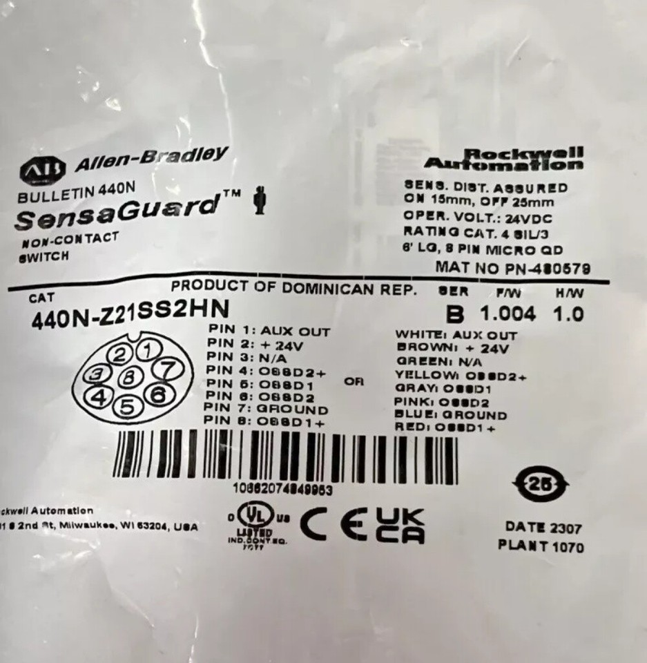 Allen-Bradley 440N-Z21SS2HN SensaGuard Non Contact Switch 440NZ21SS2HN ...