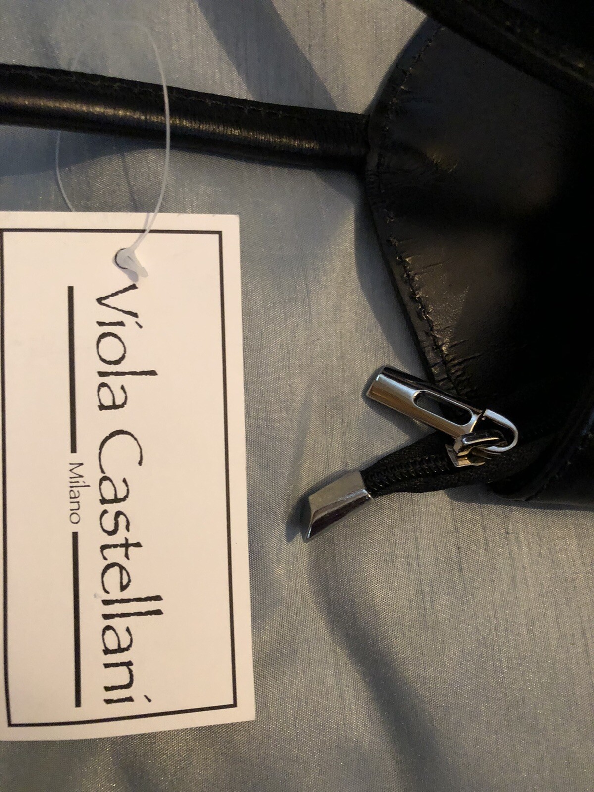 VIOLA CASTELLANI Milano Black Purse Bag Made in Italy Genuine Leather ...