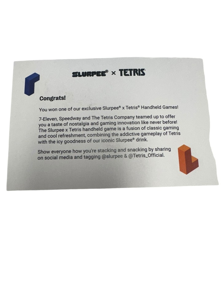 Slurpee + TETRIS Handheld Game Device 7-Eleven 7-11 New-in-box | eBay