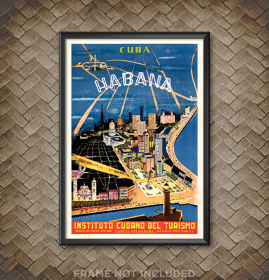 CUBA Travel Poster Print Habana Havana Miami Cubano Turismo Wall Art ...