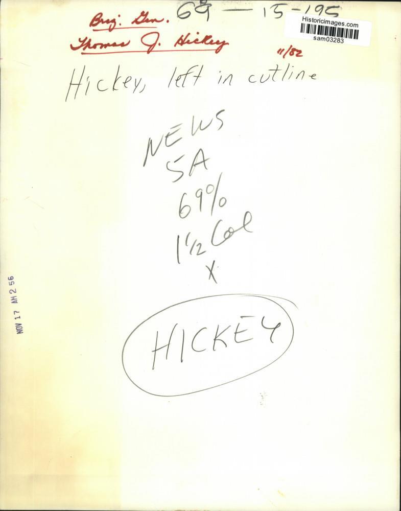 1982 Press Photo Brigadier General Thomas J. Hickey, U.S. Military ...