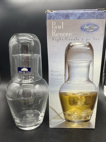 Paul Revere Night Carafe 2 Piece Set w/ Glass Tumbler Blown Hand Made ...