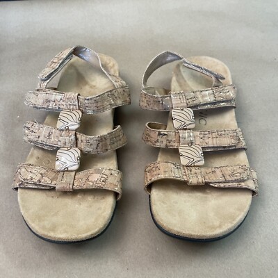 Vionic Amber Adjustable Sandals Gold Cork Women's Size 7 EUC | eBay