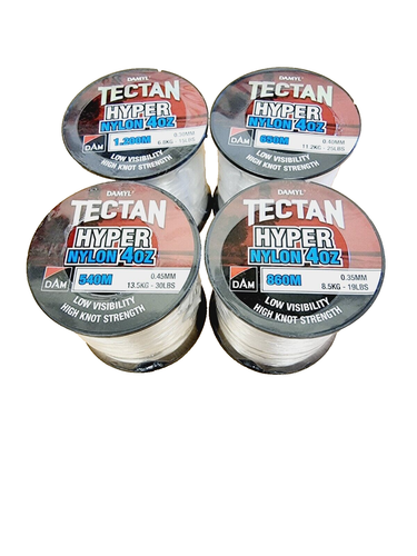 Tectan Hyper Nylon Fishing Line Bulk 4oz Spool - High Knot Strength ...