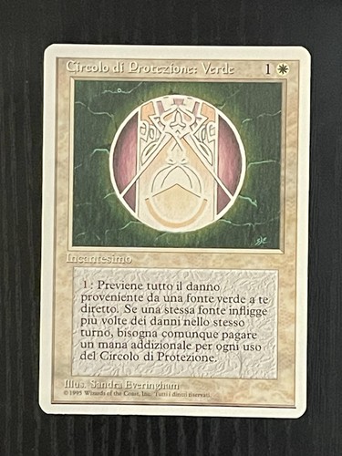 Magic MTG Italian Revised Circle of Protection: Green Artist Proof Near ...