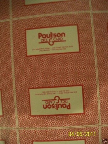 Paulson Dice & Card Uncut Sheet Linen Playing Cards | eBay