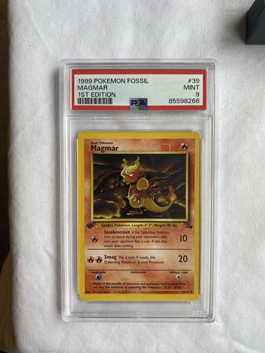PSA 9 Mint Pokemon 1st Edition Fossil Magmar #39/62 | eBay