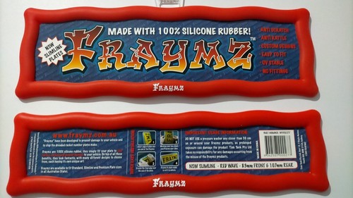 Car silicone Number plate frame set fancy red wave NSW slimline FRAYMZ ...