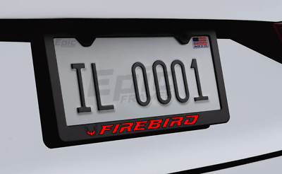 Red & Black Firebird License Plate Frame Black Metal Pontiac / Trans Am ...