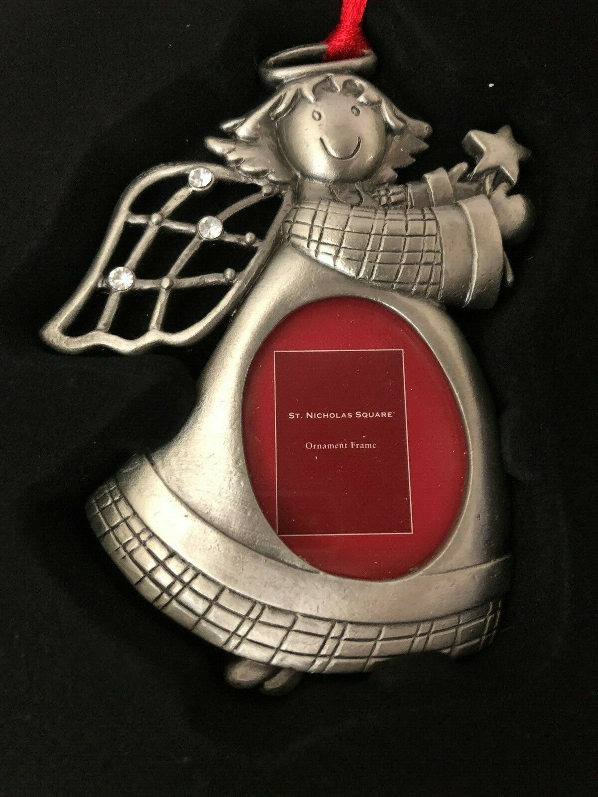 Metal 3X4" Side View Angel Rhinestone Ornament Figurine Frame Holds 1 ...