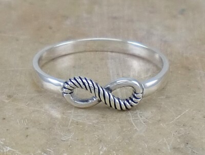 CUTE .925 STERLING SILVER INFINITY RING size 10 style# r2119 | eBay