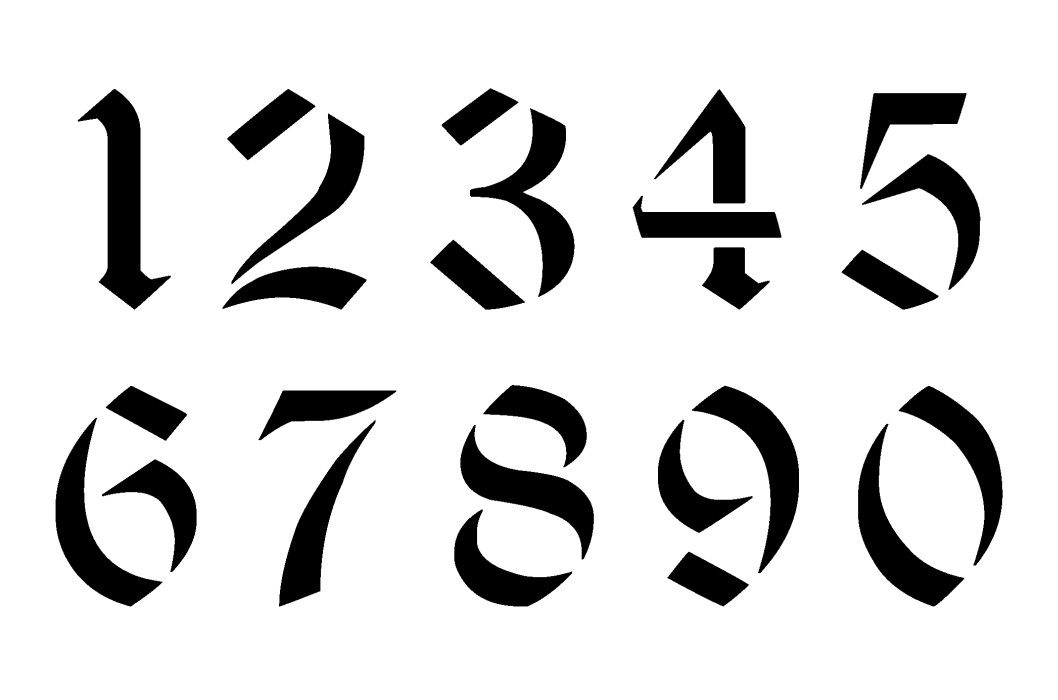 Old English Font Numbers 1