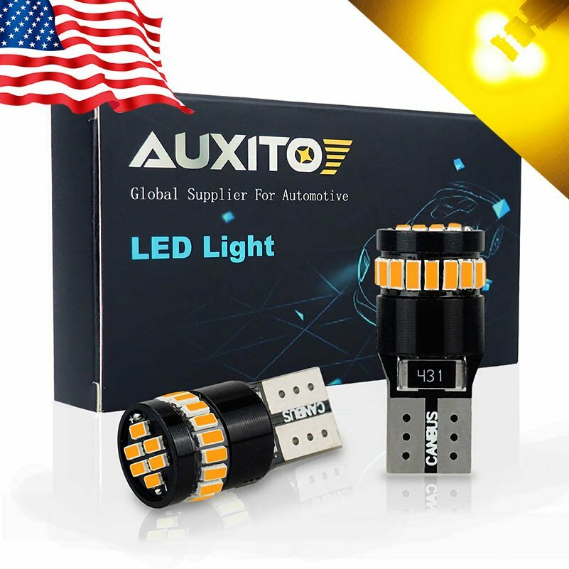 AUXITO 3000K Amber LED Front Side Marker Light Bulbs 168 194 2825 T10 ...
