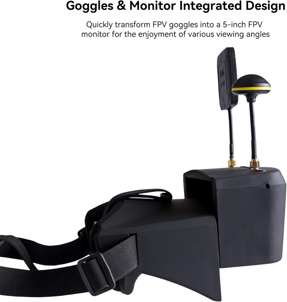 EV800D FPV Goggles with DVR - 5.8G 40CH 5 Inch Screen Build in Antenna ...