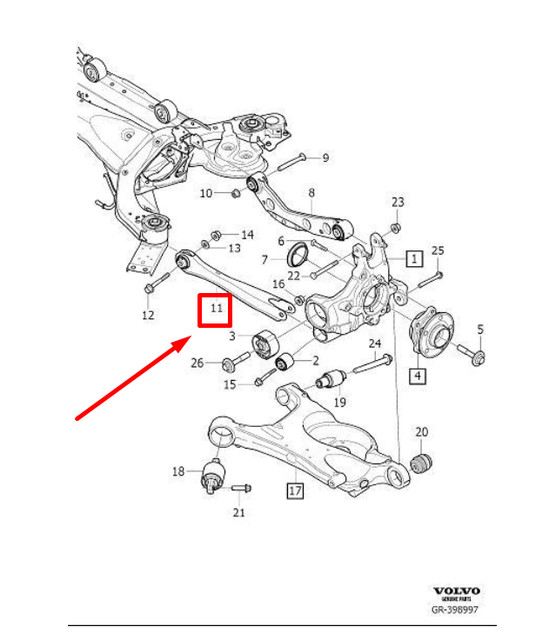 Volvo Xc90 II Querlenker hinten links 31360588 2019 12165275 online ...