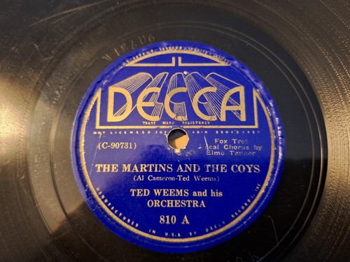 TED WEEMS ORCHESTRA - 1936 DECCA 810 - MARTINS & McCOYS / JELLY BEAN | eBay