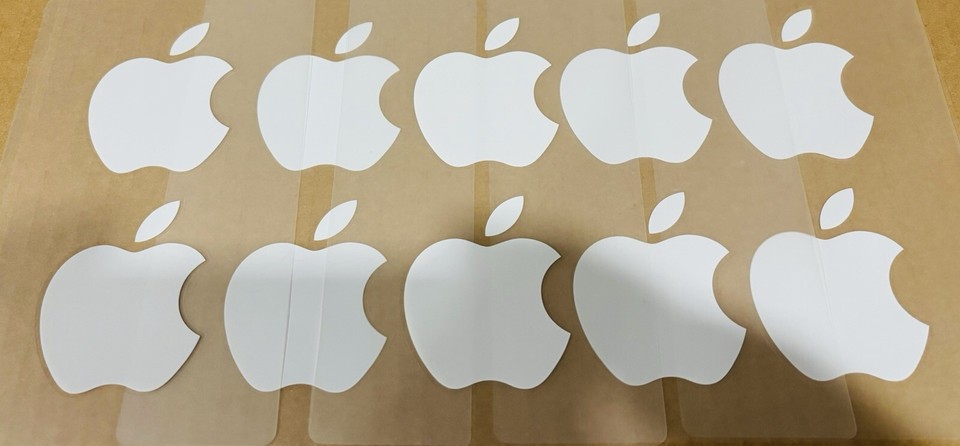 10 x Genuine Apple Stickers Logo/Decal - White - iPhone / iPad / iMac ...