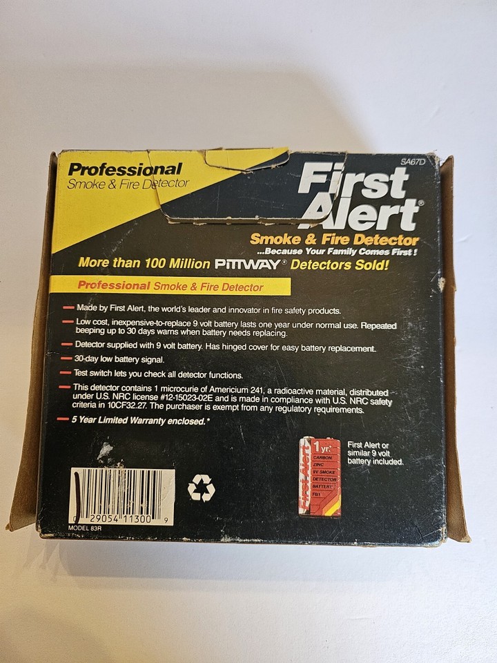 NEW VIntage First Alert Smoke and Fire Detector Professional SA67D | eBay