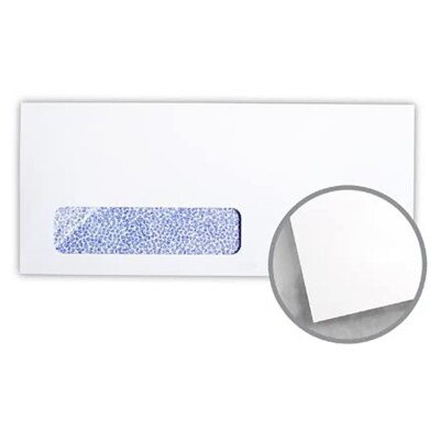 Printmaster #10 White Window Envelopes w/Blue Security Tint - 500 per ...