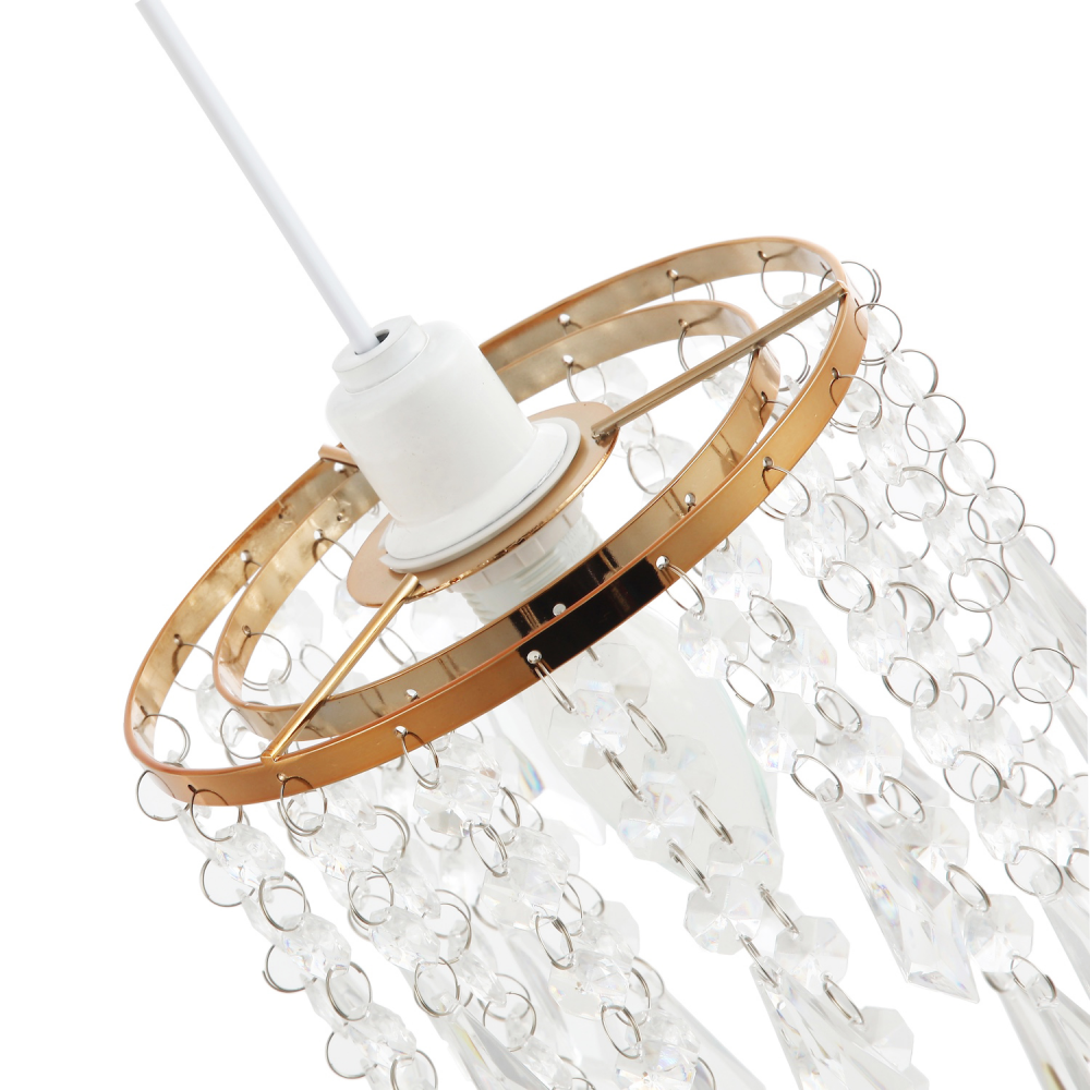 Modern Waterfall Design Gold Pendant Shade with Clear Acrylic Droplets ...