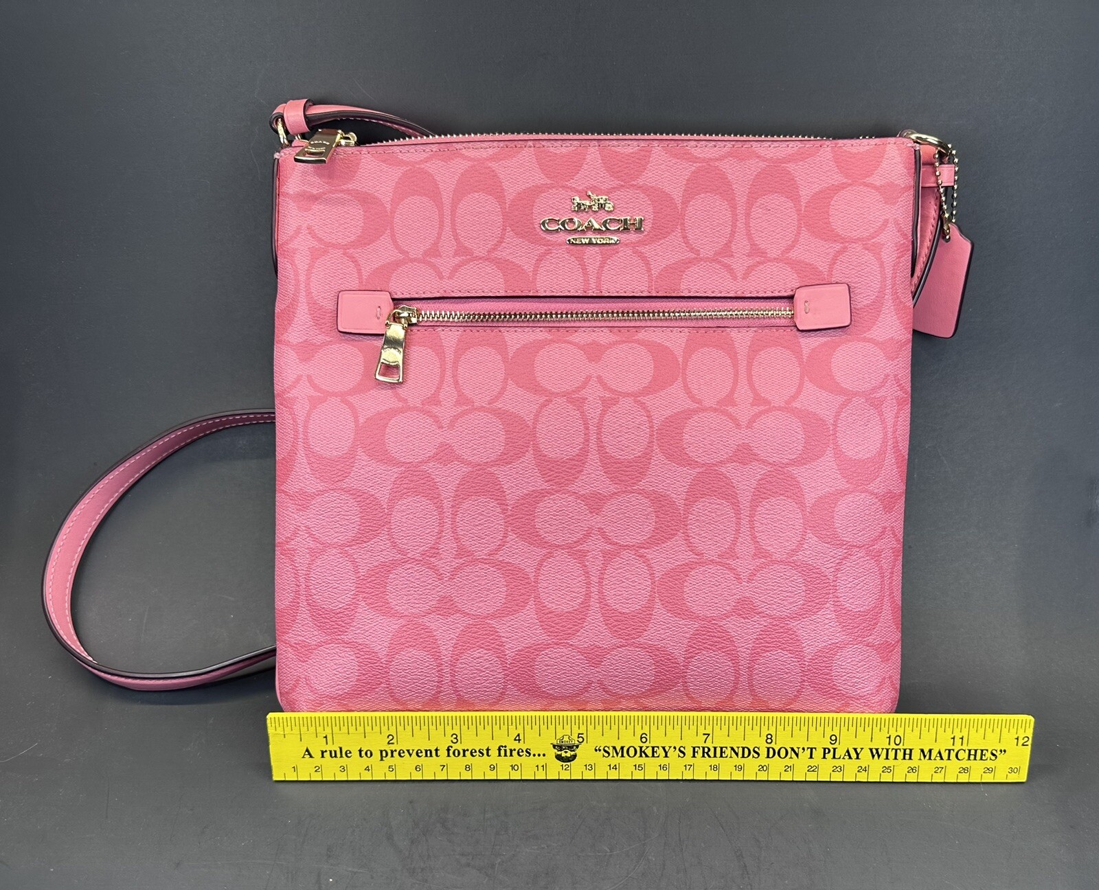 Coach Rowan File Bag in Signature Pink Lemonade Logo … - Gem