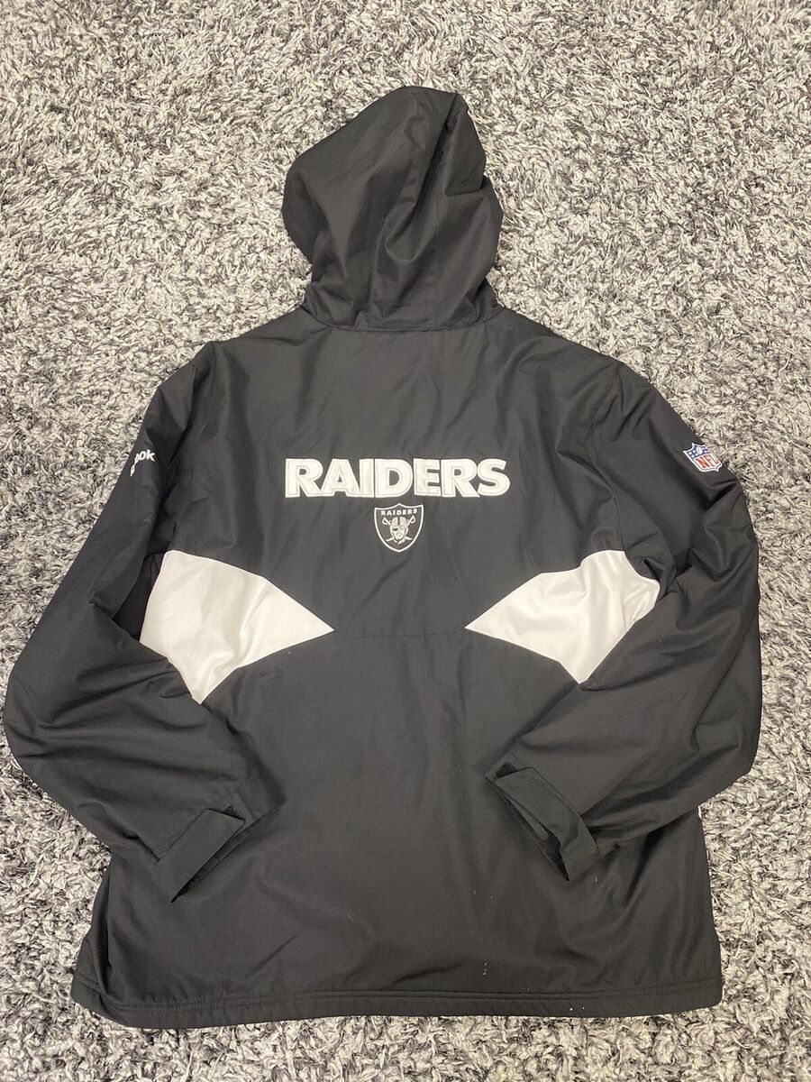 XL Reebok Las Vegas Raiders NFL Jacket Coat Zipper Hood XL Reebok Las Vegas Raiders NFL Jacket Coat Zipper Hood