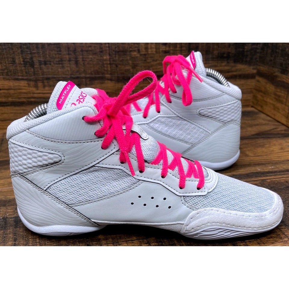 Asics Matflex 6 GS Kids Wrestling Shoes Gray Pink Silver Sneakers Size ...