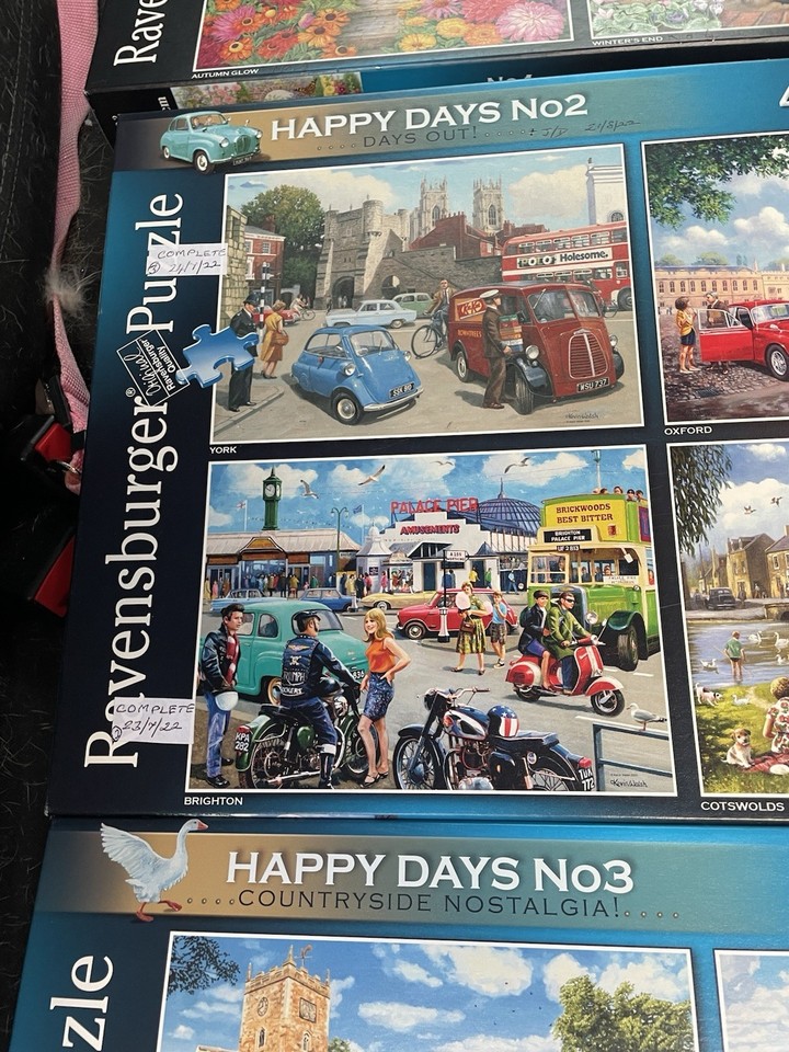 Ravensburger Happy Days 12 X 500 Piece Jigsaw Puzzles Bundle ex Con ...