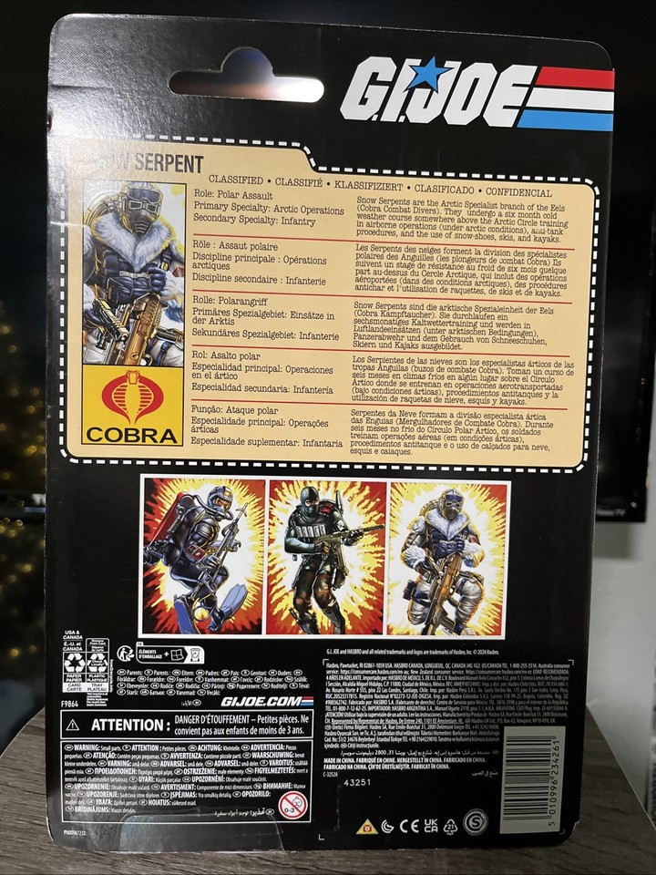 2024 G.I./GI Joe Classified Series Retro SNOW SERPENT 6" Figure NEW ...