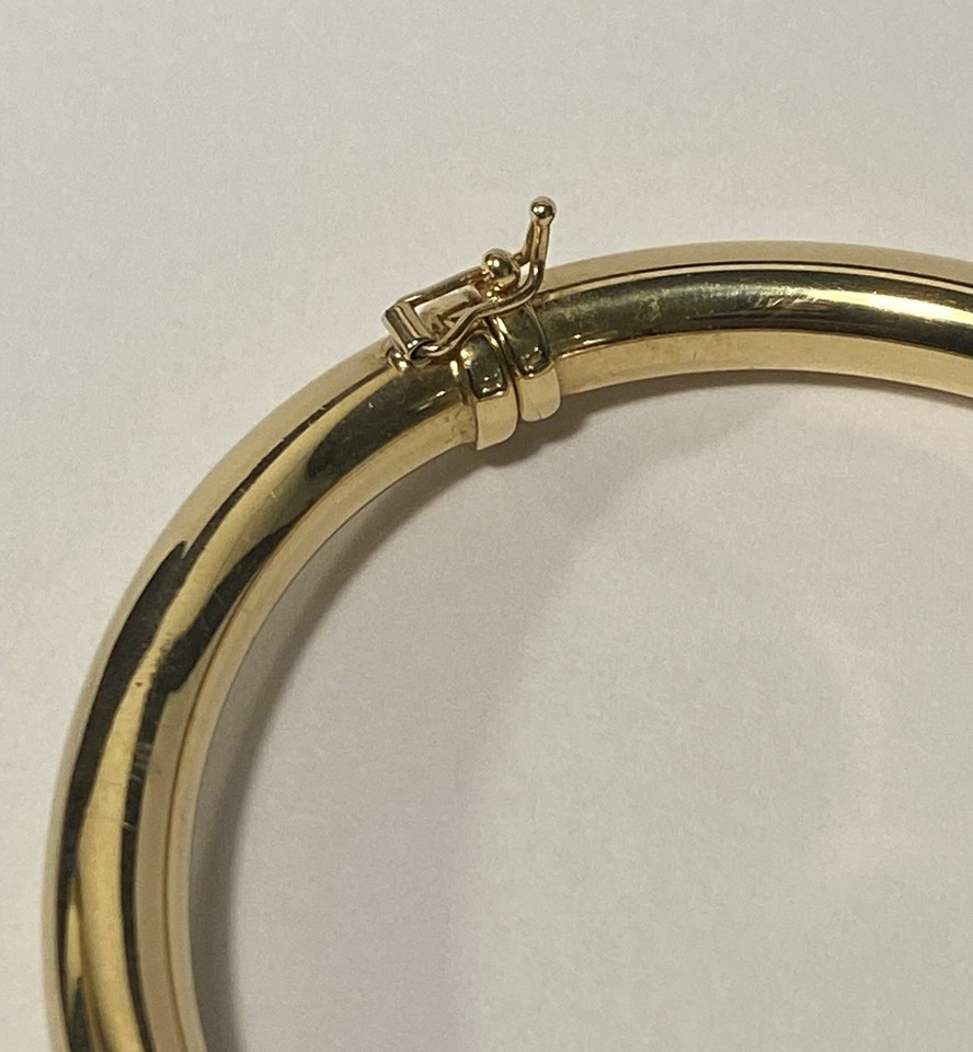Italian Handmade 18ct 750 Hallmarked Yellow Gold Bangle Bracelet Arezzo ...