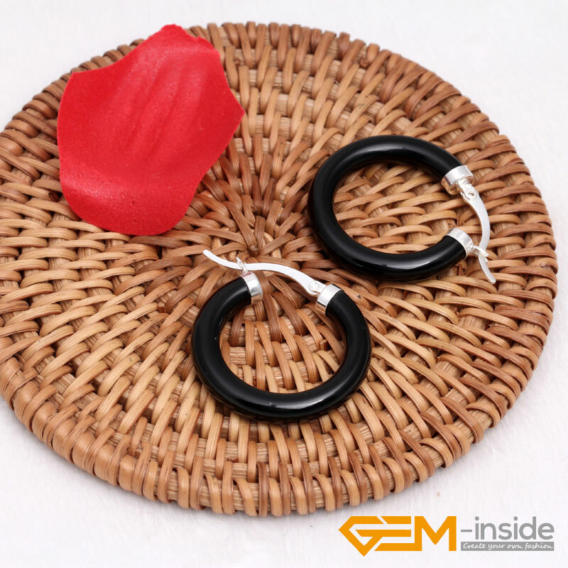 Fashion Ring Inlaid Gemstone Tibetan Silver Earclip Stud Huggie ...