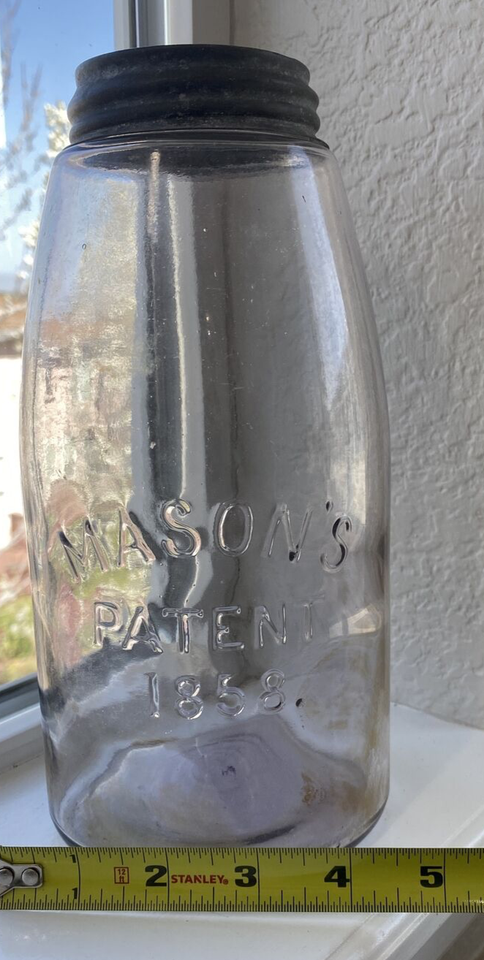 Antique Mason Jar 1858- 1800's Antique - Mason Patent Jar | eBay