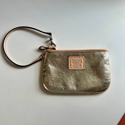 Silver leather mini bag Coach, fancy party clutch purse, shoulder small ...