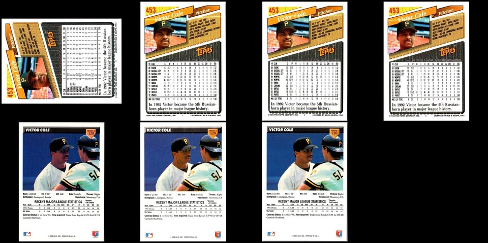 1993 Victor Cole (7) Card Lot - RARE TREASURE | eBay