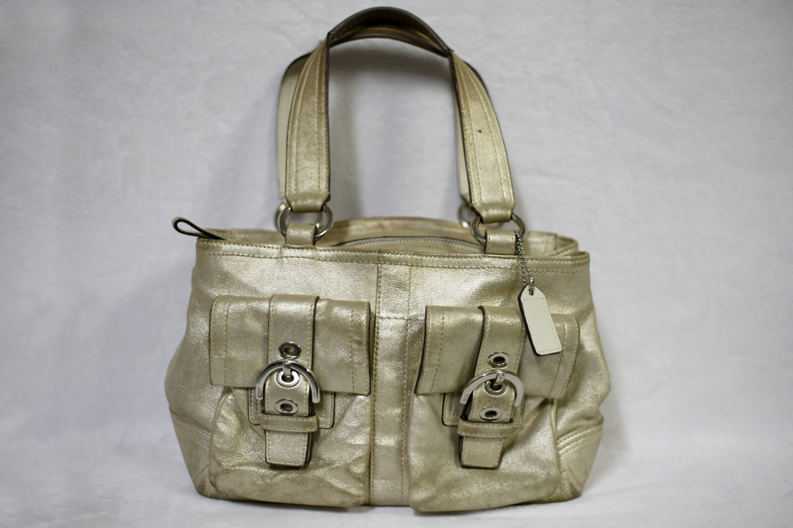 Coach - Brushed Gold Metallic Handbag - Gem
