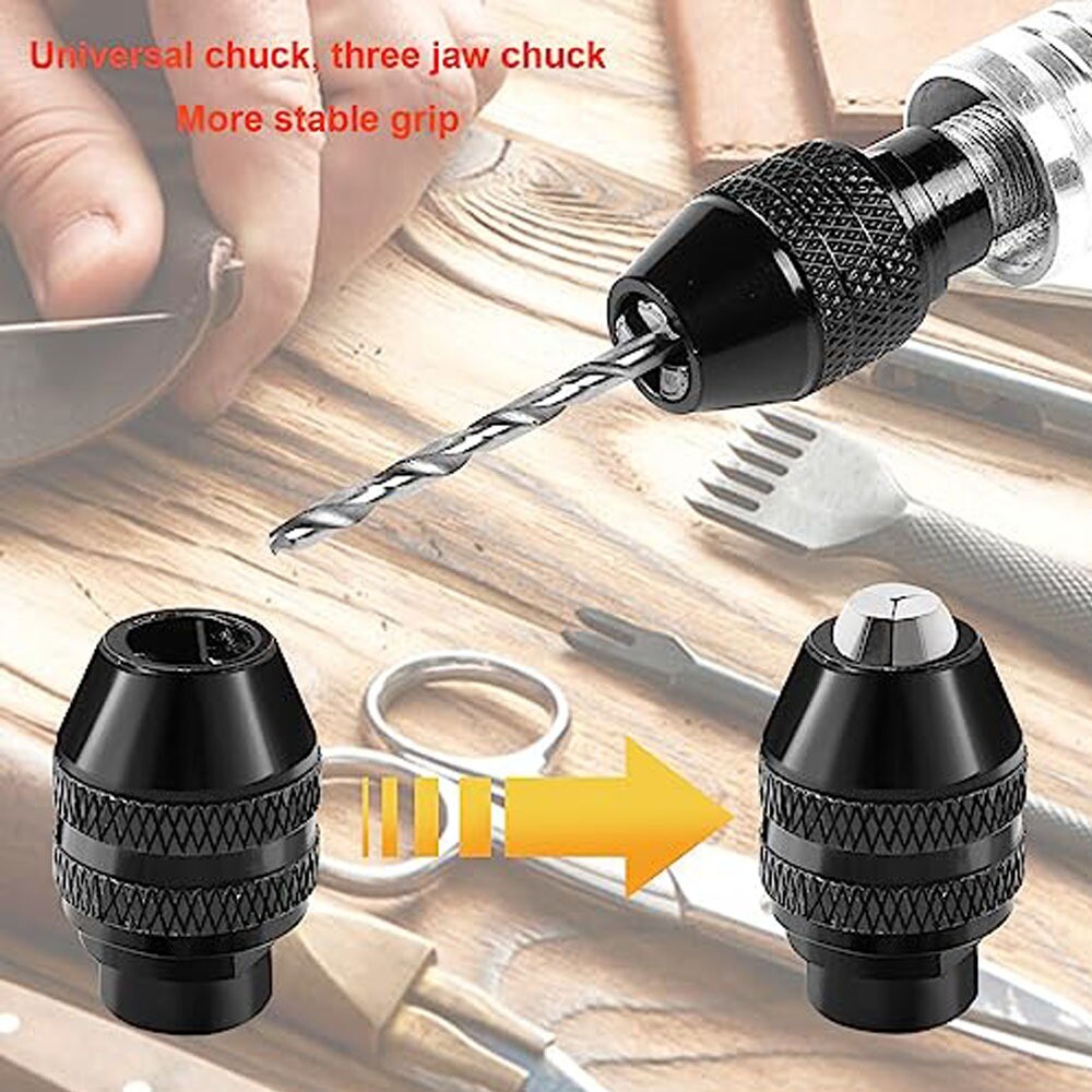 10pcs Brass Drill Chuck Collet Set 4485 4486 Keyless Copper Clips ...