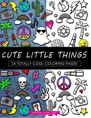 Cute Little Things Coloring Book: 24 Page Coloring Book by Dani Kates ...