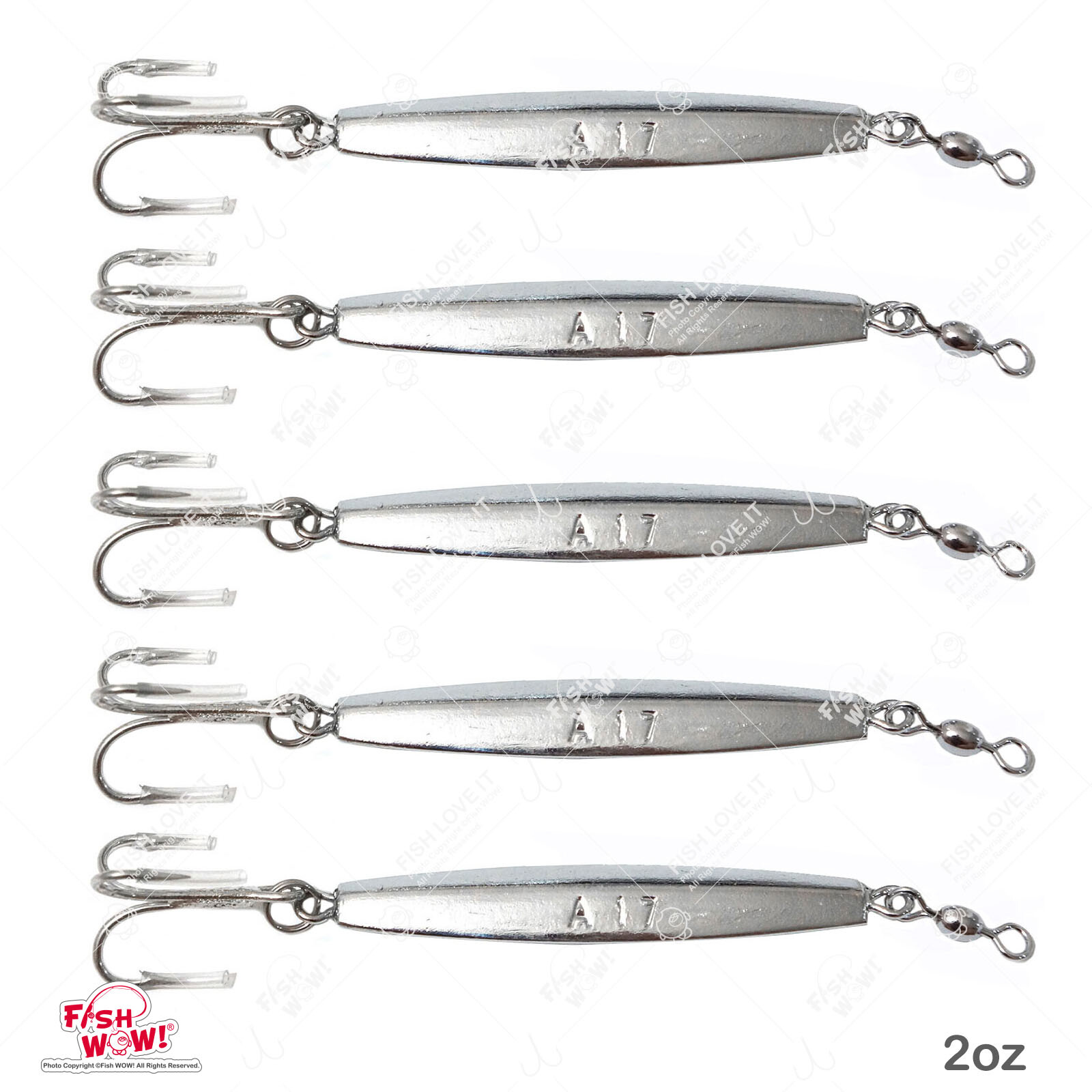 10pcs 2oz Diamond Jig Chrome + Mylar Holographic Laser jigs w/ a Treble ...