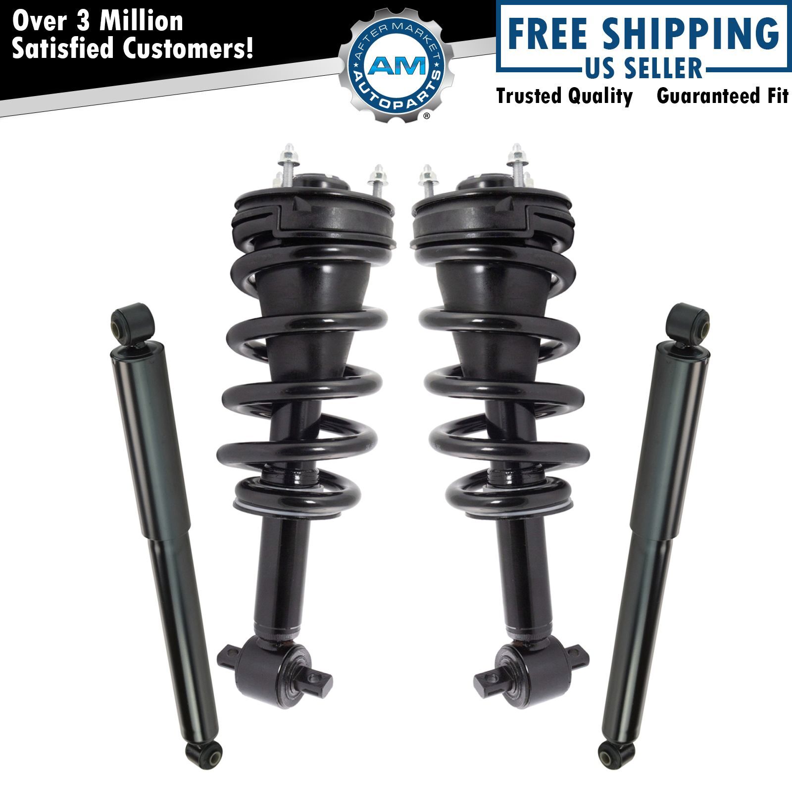 4 Piece Front & Rear Complete Strut Assembly Shock Absorber Kit for ...