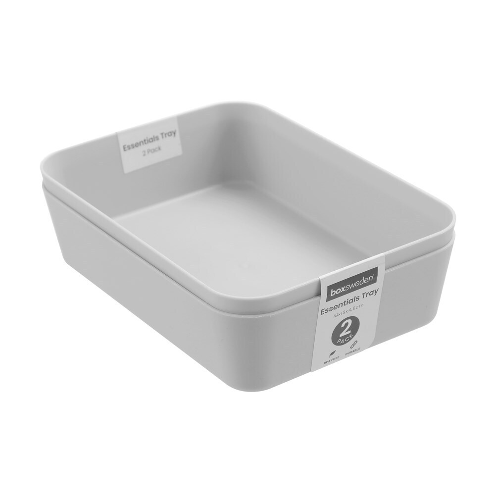 4x 2PK Box Sweden 18cm Essentials Storage Tray Kitchen Display Home ...