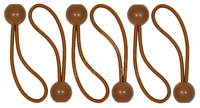 Canopy Ball Bungee Cords, 8 inch, 6 EA bungee ball cords/PACK -Brown ...