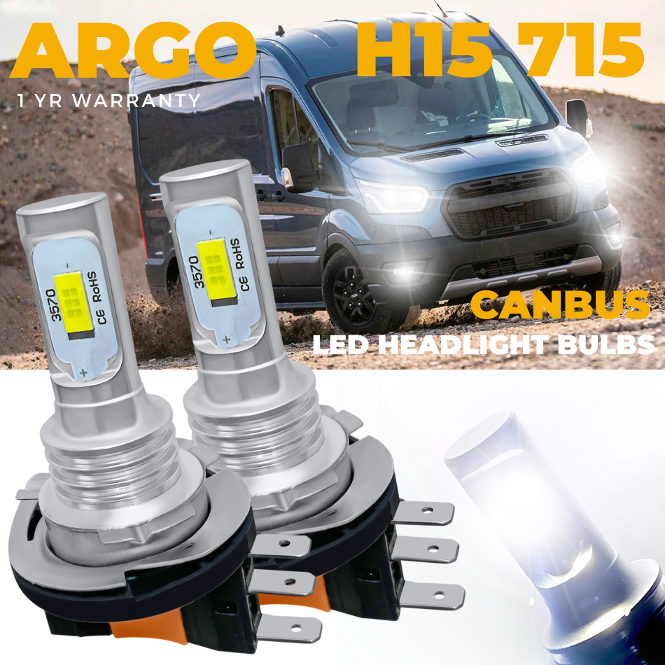 For Ford Transit MK8 DRL Led White Daytime High Beam Headlight Bulbs ...